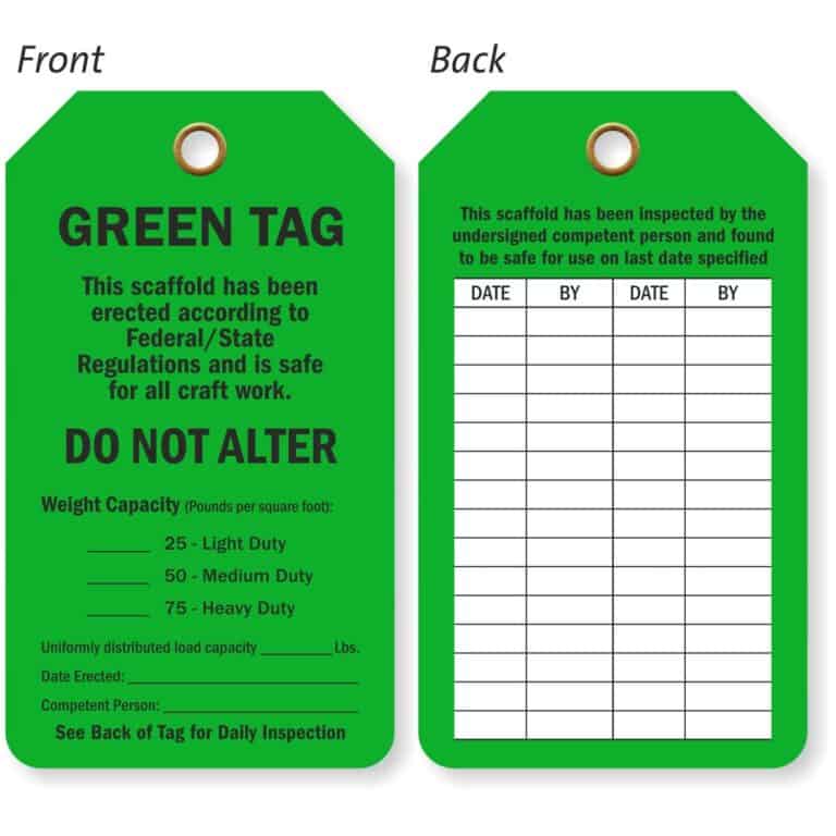 Scaffold Inspection Tags - Your Site Safety Product Specialist | APAC