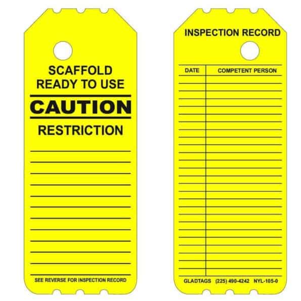 Yellow Scaffold Tag - Your Site Safety Product Specialist | APAC