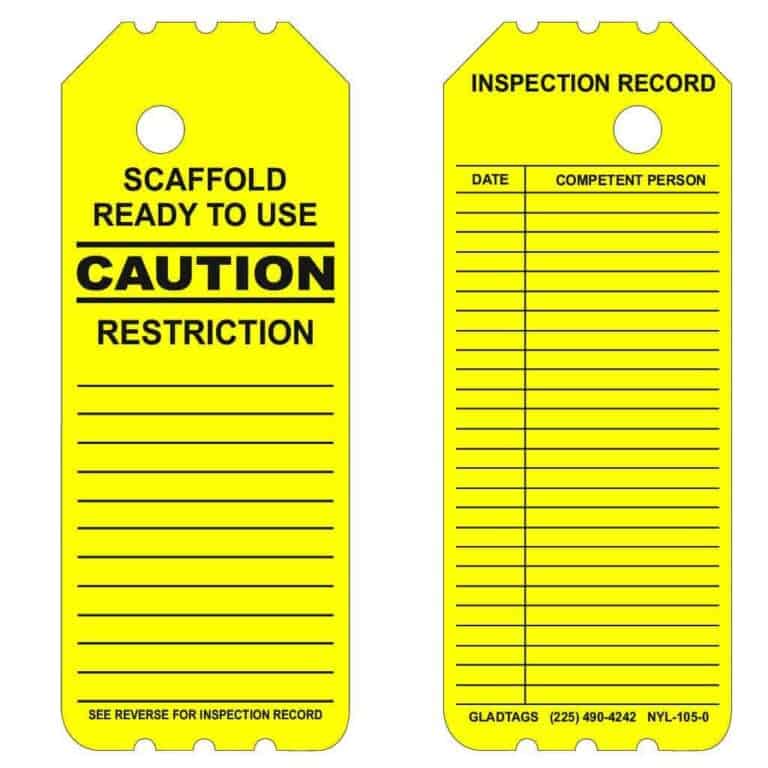 Yellow Scaffold Tag - Your Site Safety Product Specialist | APAC