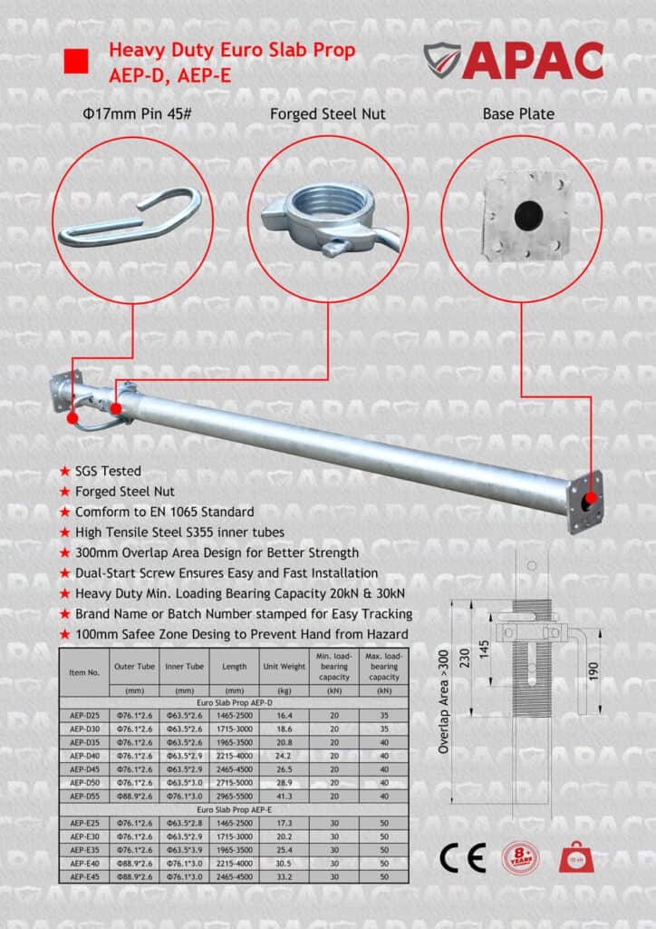 Heavy Duty Euro Shoring Posts - Your Site Safety Product Specialist | APAC