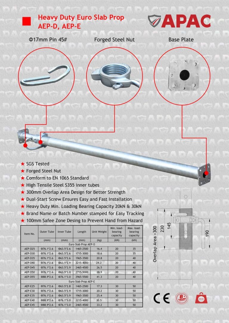 Heavy Duty Euro Shoring Posts - Your Site Safety Product Specialist | APAC