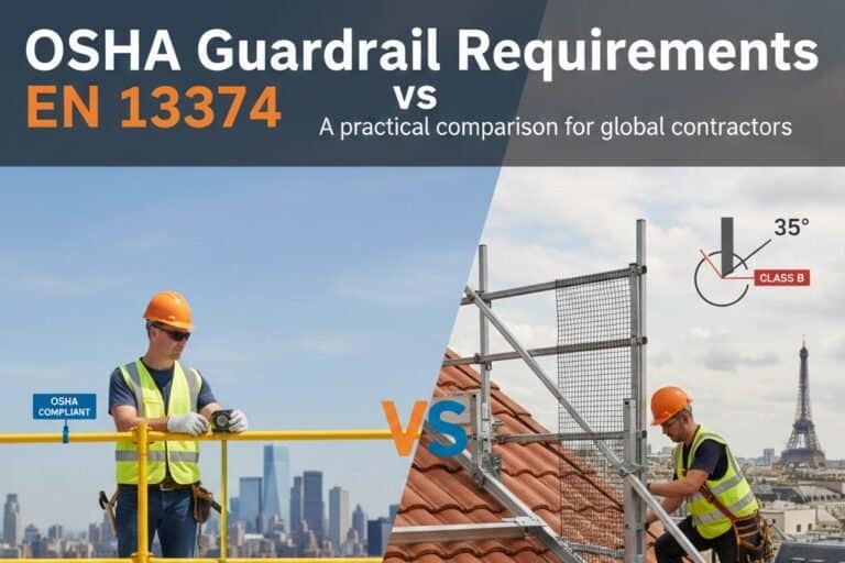 OSHA Guardrail Requirements vs EN 13374: A Practical Comparison